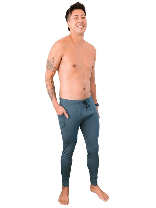 Men's Abyss Blue Leggings | Tights | Compression Pants | UPF 50 ...